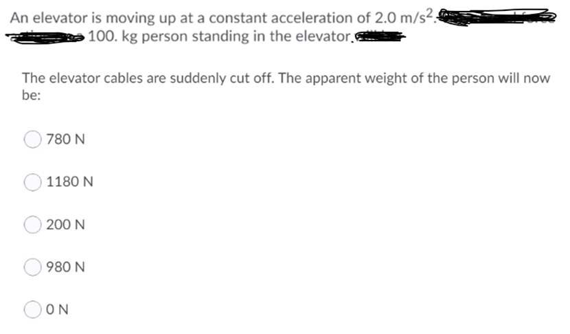 Solved An elevator is moving up at a constant acceleration | Chegg.com