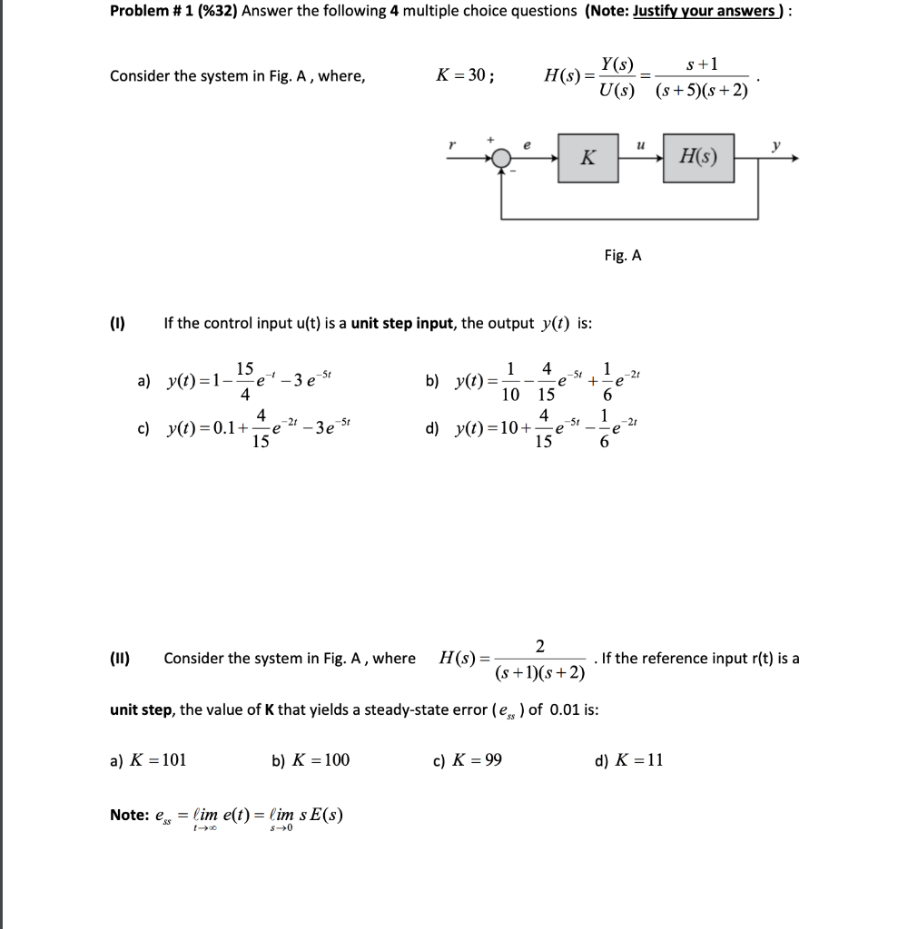 Solved Problem # 1 (\% 32) Answer the following 4 multiple | Chegg.com