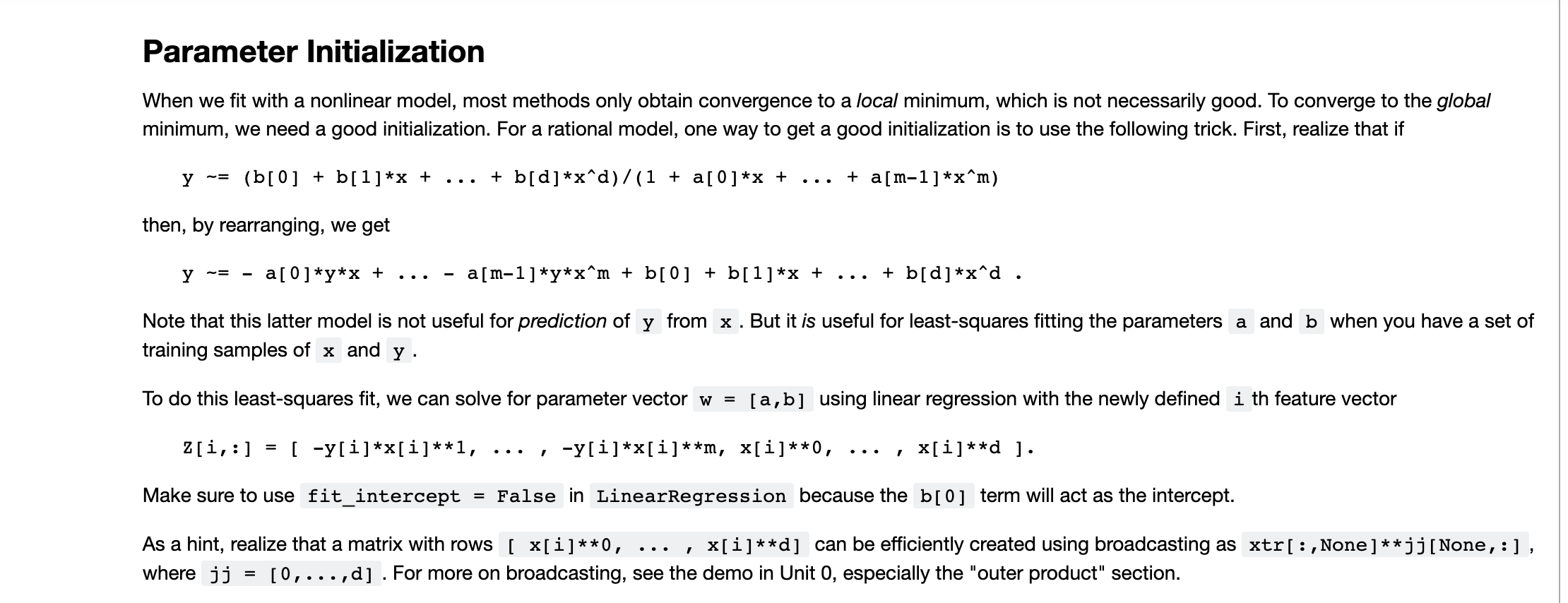 Solved Parameter Initialization When We Fit With A Nonlinear