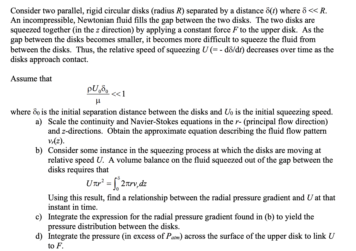 Consider two parallel, rigid circular disks (radius | Chegg.com