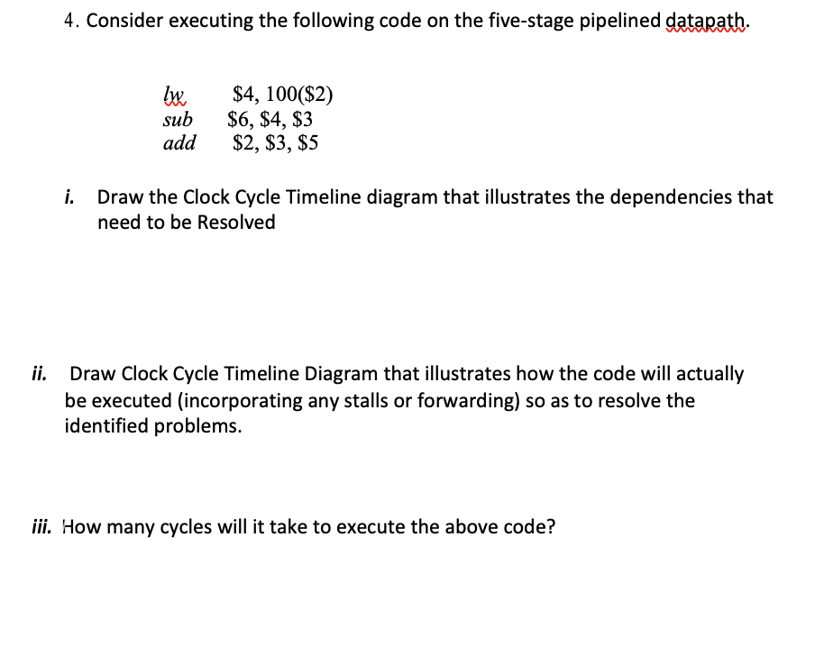 Solved 4. Consider executing the following code on the | Chegg.com