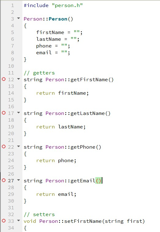 Solved Include Using Stdstring Ifndef Personh Define 