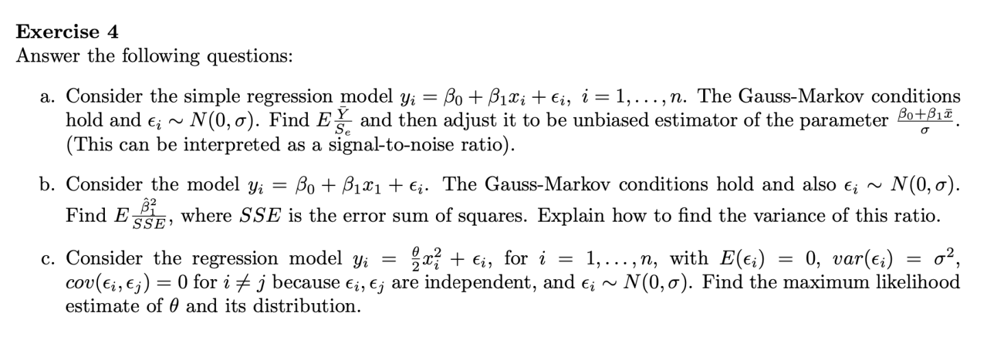 Solved Exercise 4 Answer the following questions: a. | Chegg.com