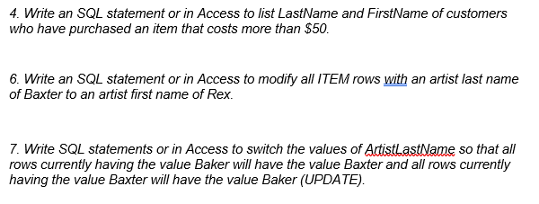 Solved Exercise 04 Create In Access Or Write Sql Statements 