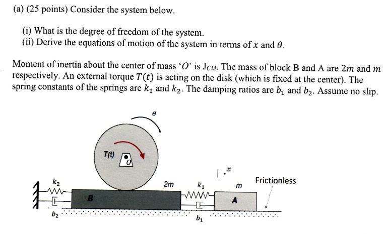 Solved (a) ( 25 points) Consider the system below. (i) What | Chegg.com