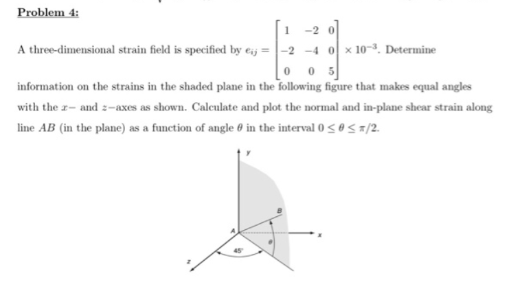 Problem 4: 1 -2 0 A three-dimensional strain field is | Chegg.com