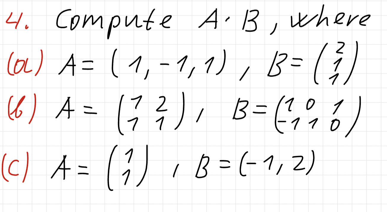4. Compute \\( A \\cdot B \\), where (a) \\( | Chegg.com
