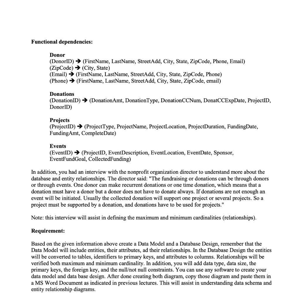 Solved School of Engineering Technology Applied Database 1 | Chegg.com