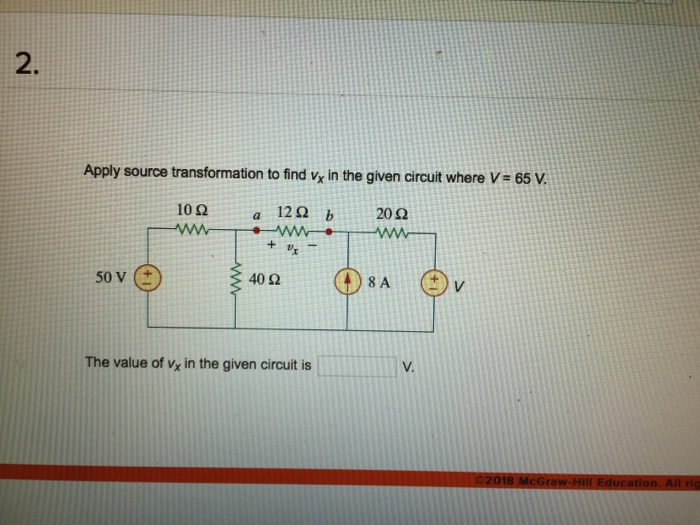 Solved 2. Apply source transformation to find vx in the | Chegg.com