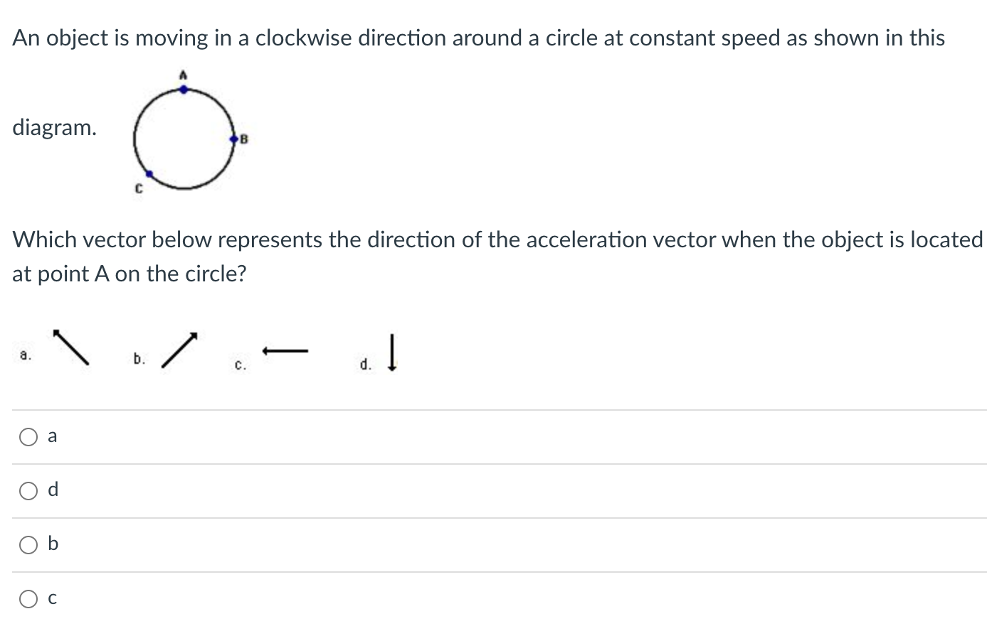 Solved An object is moving in a clockwise direction around a | Chegg.com