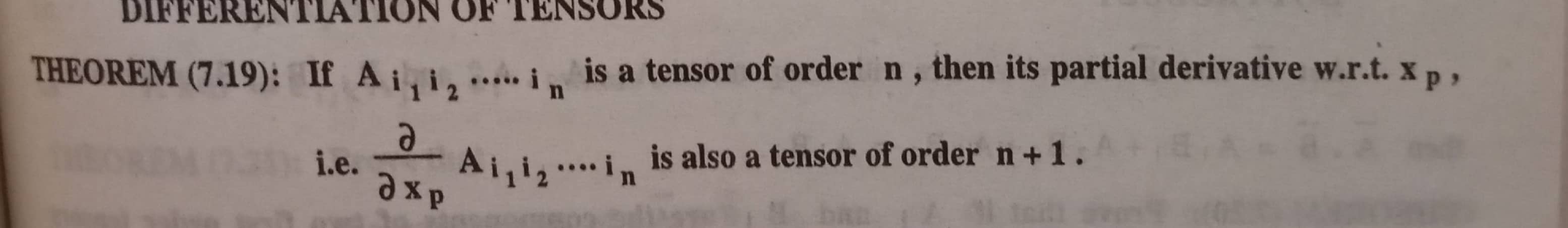 Solved THEOREM (7.19): If Ai1i2cdotscdotsin ﻿is a tensor of | Chegg.com