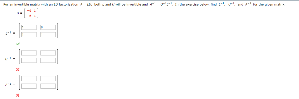 Solved For an invertible matrix with an LU factorization A = | Chegg.com
