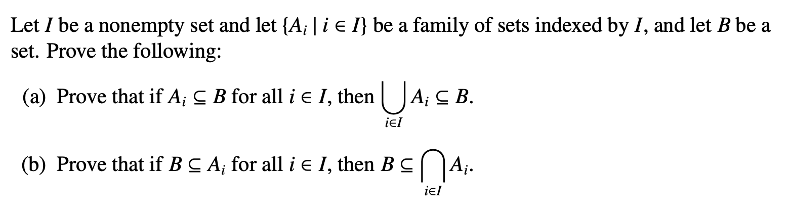Solved Let I be a nonempty set and let {Aili e I} be a | Chegg.com