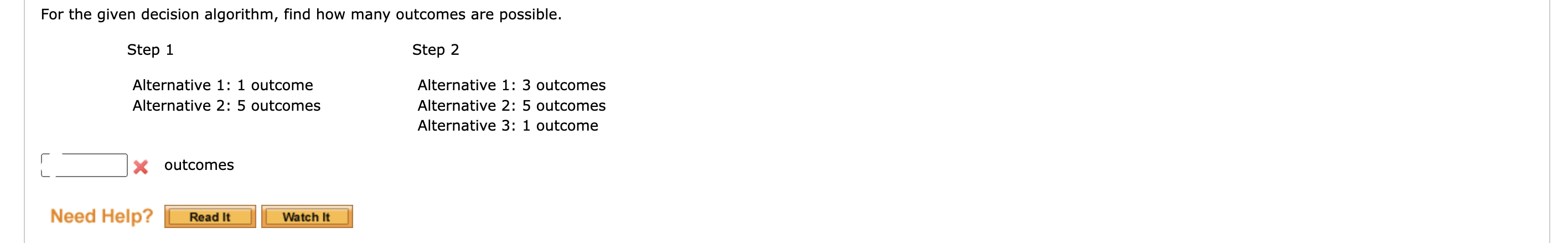 Solved For the given decision algorithm, find how many | Chegg.com