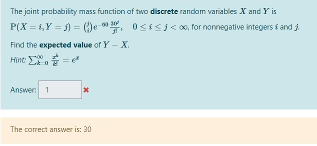 Solved The joint probability mass function of two discrete | Chegg.com