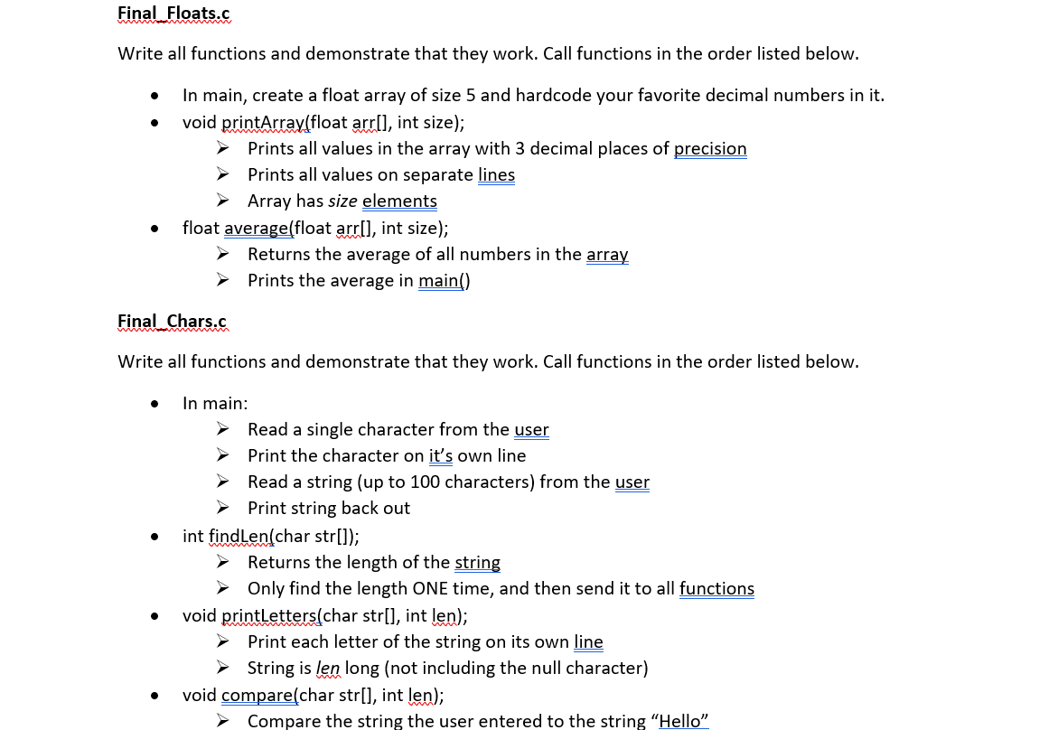 Solved Write all functions and demonstrate that they work. | Chegg.com
