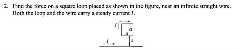Solved 2. Find the force on a square loop placed as shown in | Chegg.com
