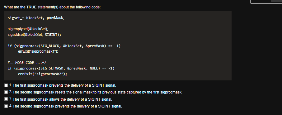 Solved What are the TRUE statement(s) about the following | Chegg.com