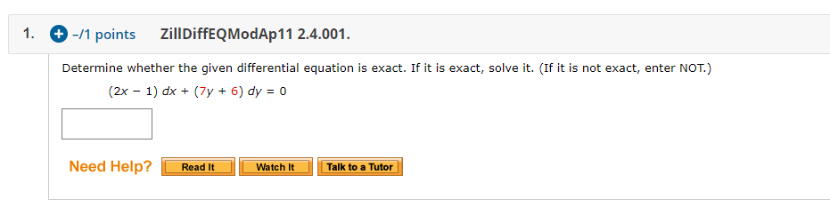Solved Determine Whether The Given Differential Equation Is