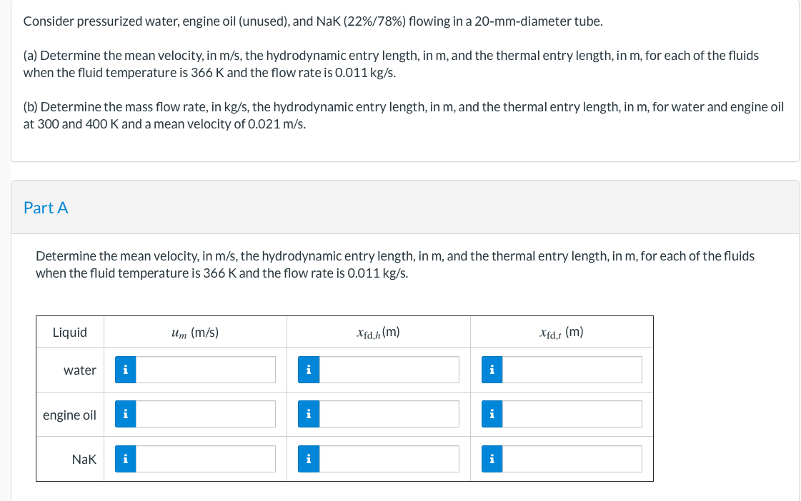 Solved Consider pressurized water, engine oil (unused), and | Chegg.com