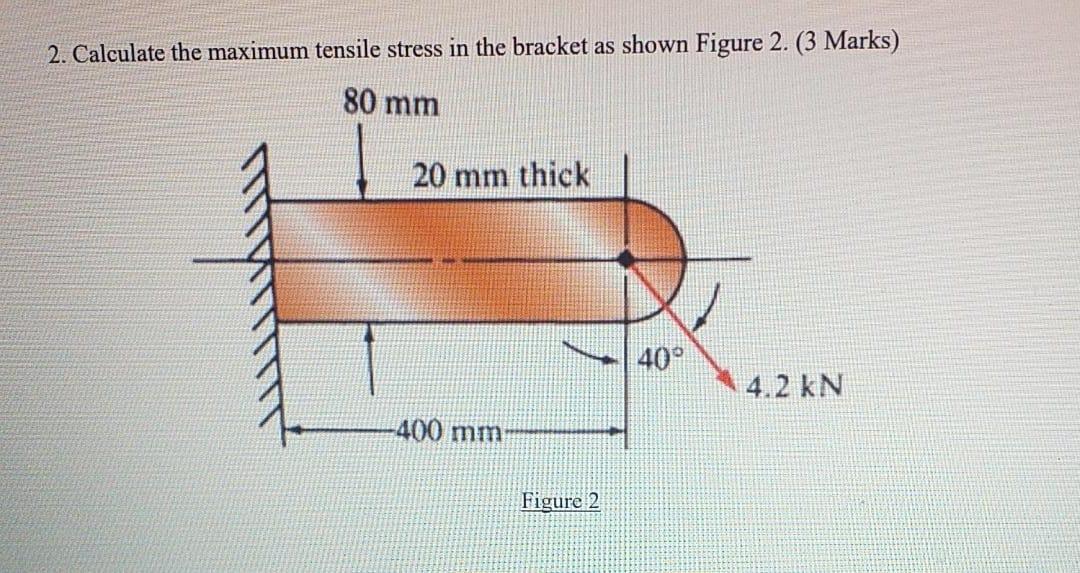 Solved 2. Calculate the maximum tensile stress in the | Chegg.com
