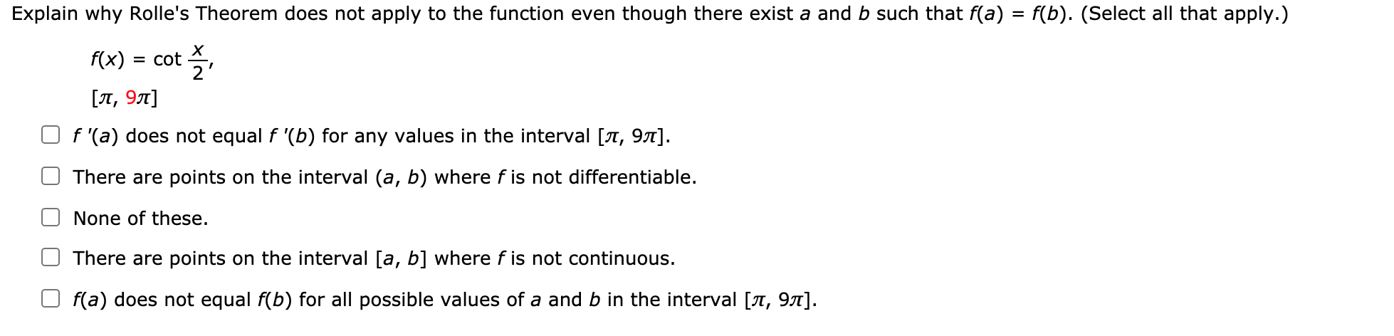 Solved Explain why Rolle's Theorem does not apply to the | Chegg.com