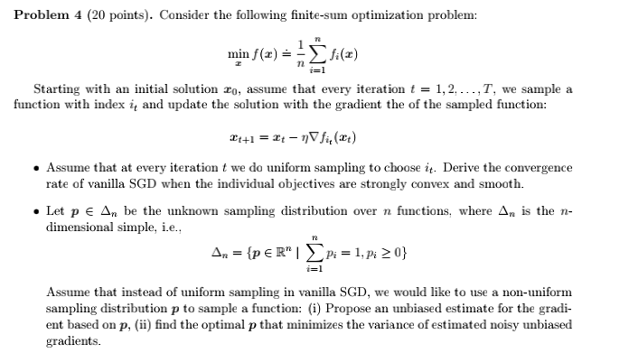 Solved Problem 4 (20 points). Consider the following | Chegg.com