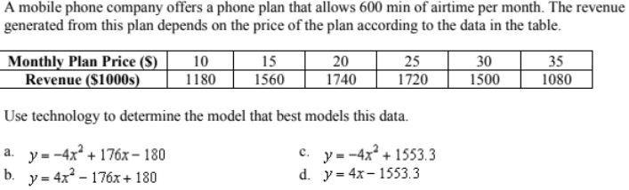 Solved A mobile phone company offers a phone plan that | Chegg.com