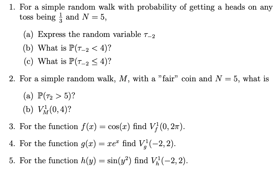 Solved 1. For a simple random walk with probability of | Chegg.com