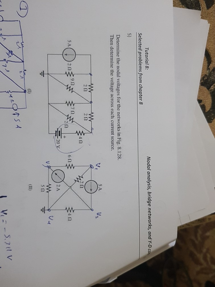 Solved Tutorial 8: Nodal analysis, bridge networks, and Y-D | Chegg.com