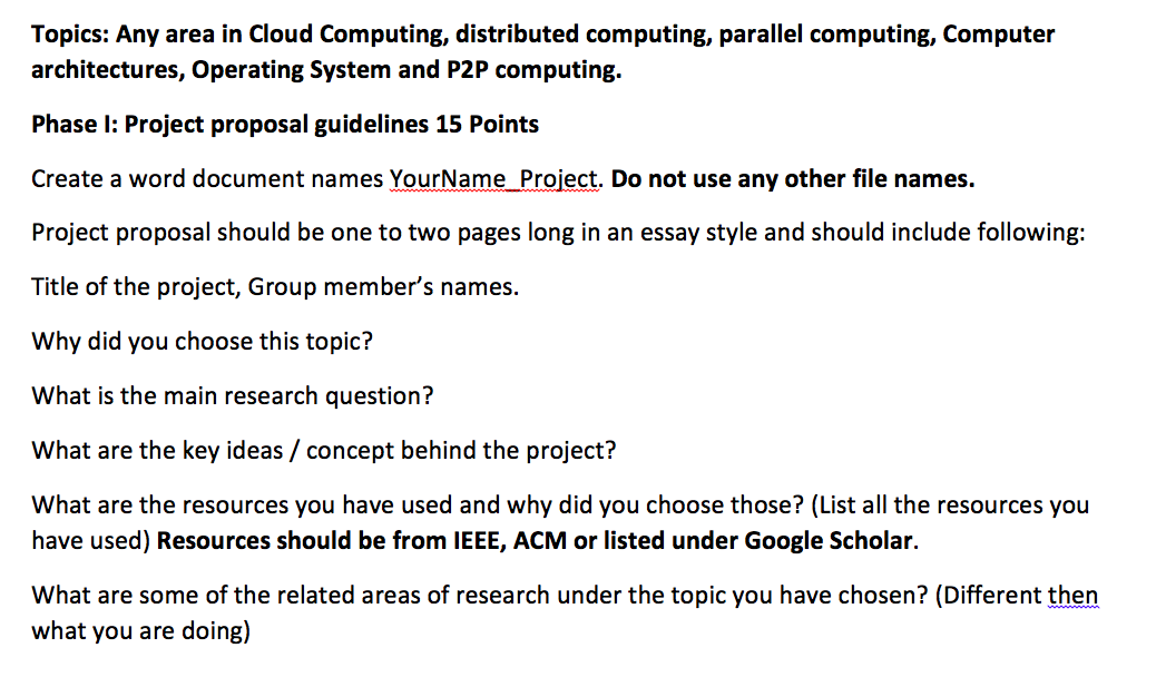 Solved Topics: Any area in Cloud Computing, distributed | Chegg.com