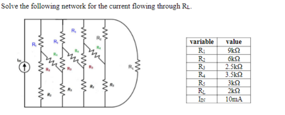 Solved Solve the following network for the current flowing | Chegg.com