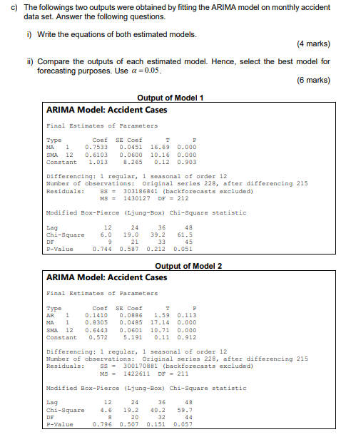 Solved c) The followings two outputs were obtained by | Chegg.com