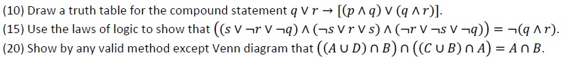 Solved (10) Draw a truth table for the compound statement | Chegg.com