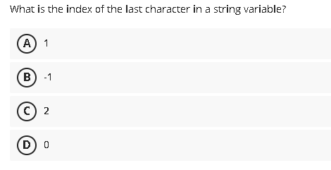 Solved What is the index of the last character in a string | Chegg.com