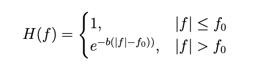 Solved H(f)={1,e−b(∣f∣−f0)),∣f∣≤f0∣f∣>f0 | Chegg.com