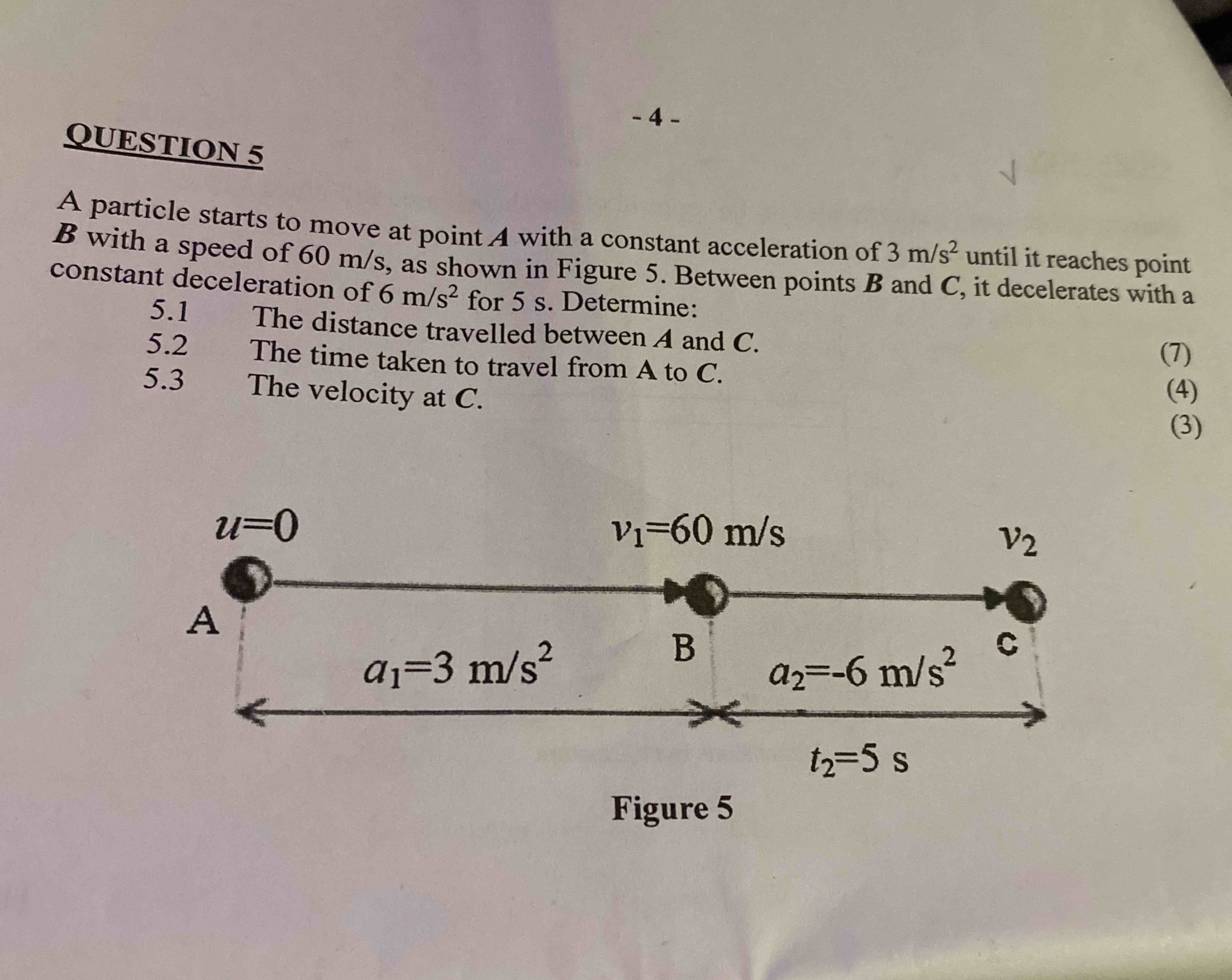 Solved A particle starts at point A with a constant | Chegg.com