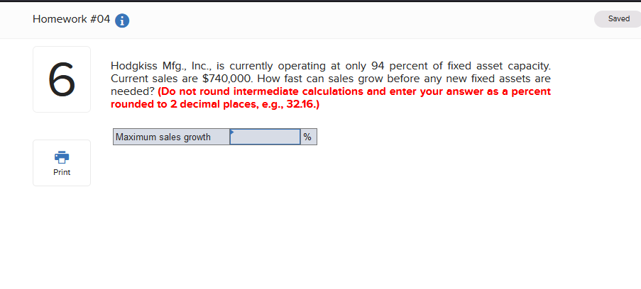 Solved Hodgkiss Mfg., Inc., is currently operating at only | Chegg.com