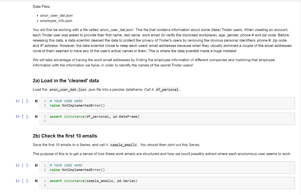 Solved Data Files: . anon_user_dat.json . employee_info.json | Chegg.com