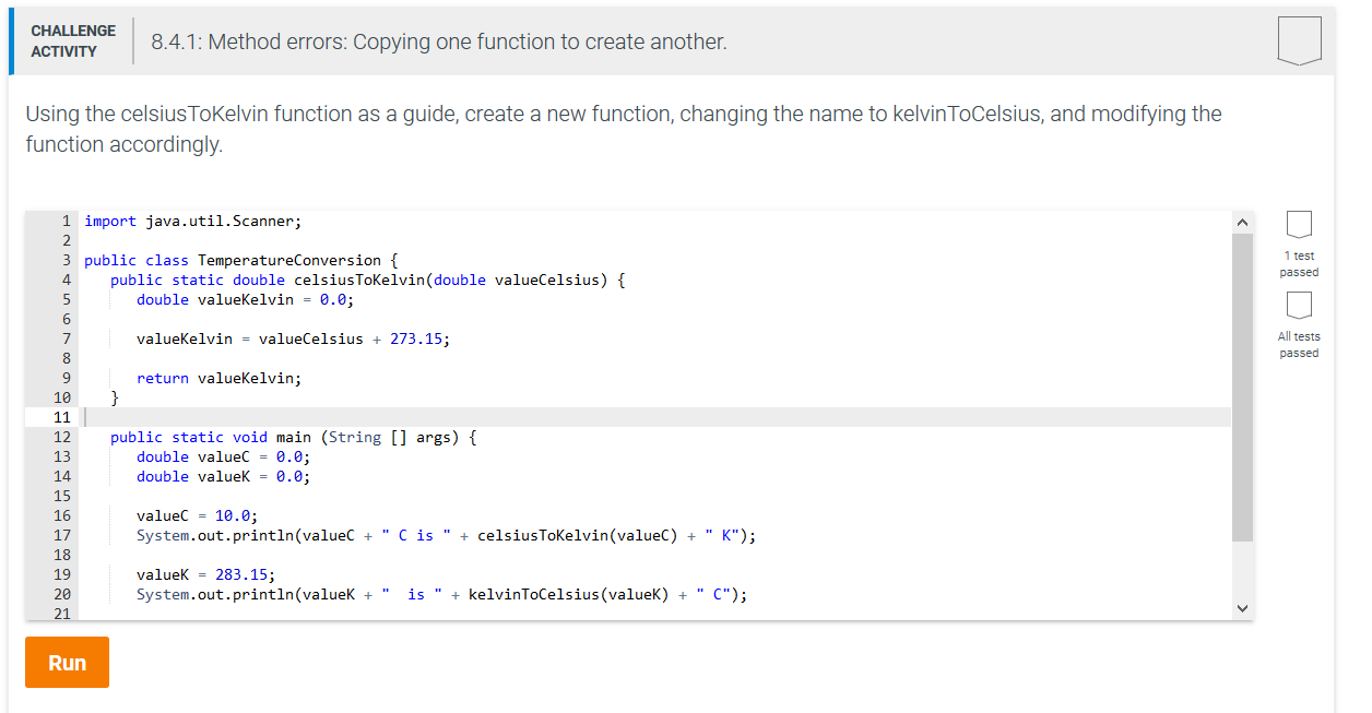 Solved CHALLENGE ACTIVITY 8.4.1: Method errors: Copying one | Chegg.com