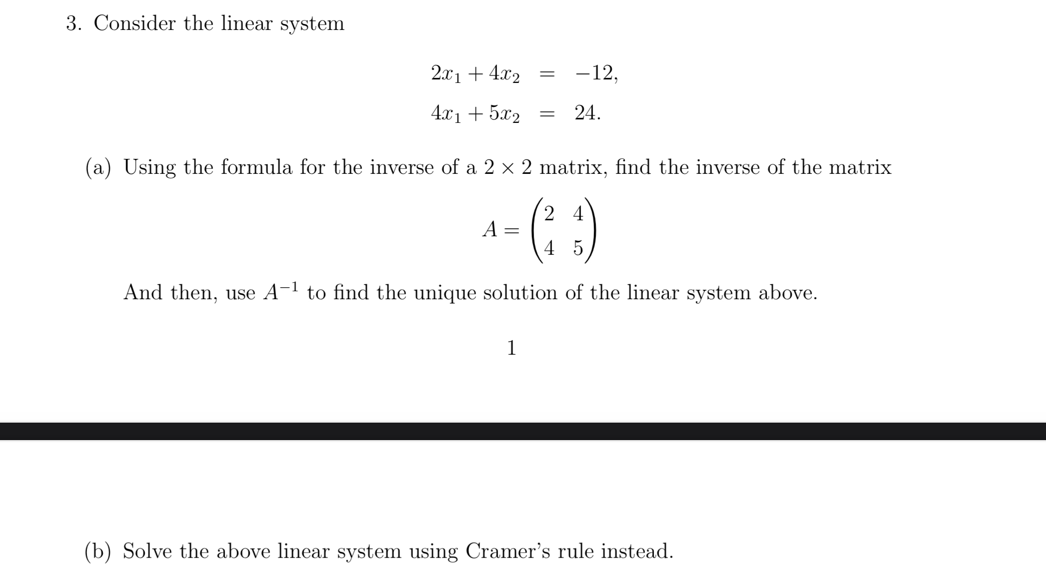 Solved 3. Consider the linear system \\[ \\begin{array}{l} 2 | Chegg.com