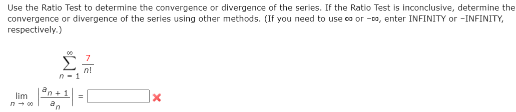 Solved Use the Ratio Test to determine the convergence or | Chegg.com