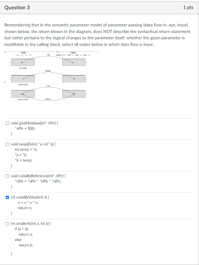 Solved Question 3 1 pts Remembering that in the semantic | Chegg.com