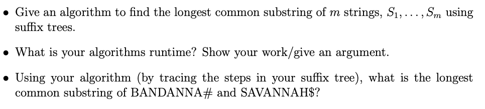 Solved Problem 0 - Suffix Trees on multiple strings (25\%) A | Chegg.com
