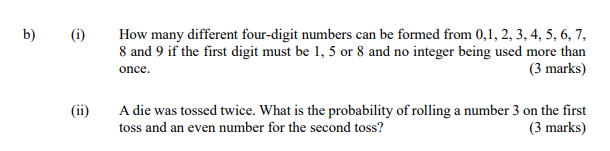 Solved b) (i) How many different four-digit numbers can be | Chegg.com