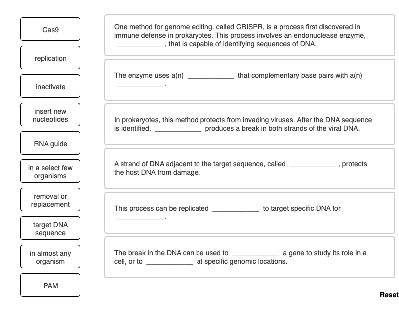 Solved Cas9 One method for genome editing, called CRISPR, is | Chegg.com