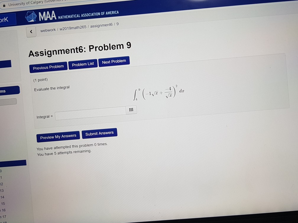 Solved webwork / w2019math265 / assignment68 Assignment6: | Chegg.com