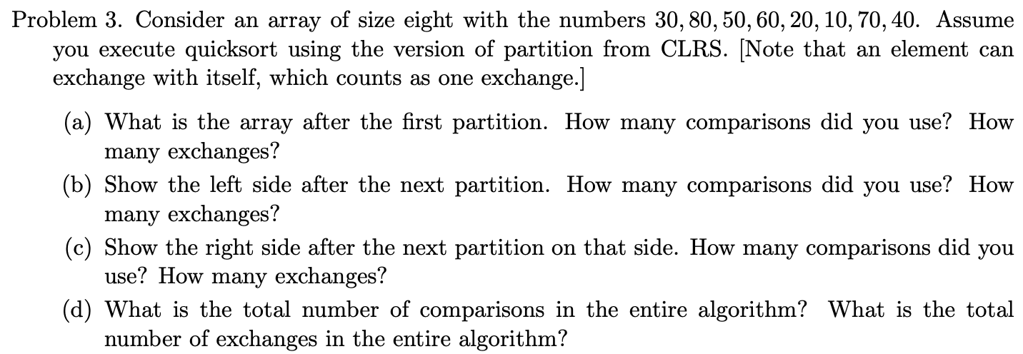 Problem 3. Consider an array of size eight with the | Chegg.com