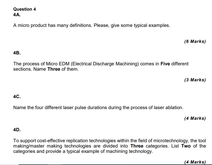 Solved Question 4 4A. A micro product has many definitions. | Chegg.com