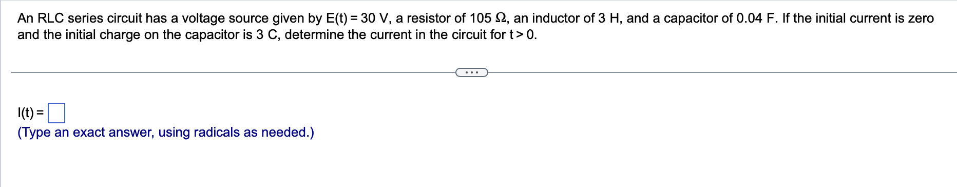 Solved An RLC series circuit has a voltage source given by | Chegg.com